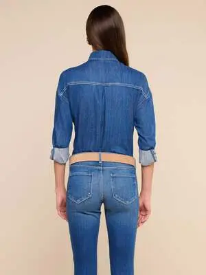 L'Agence Jorah Oversized Featherweight Denim Shirt