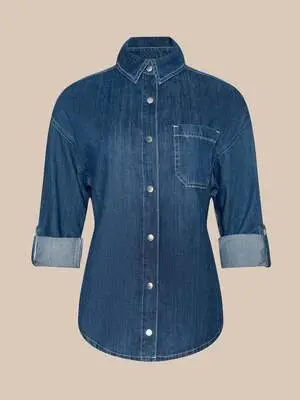 L'Agence Jorah Oversized Featherweight Denim Shirt