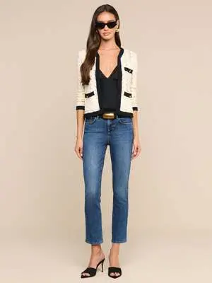L'Agence Zephyra Pointelle Knit Cardigan