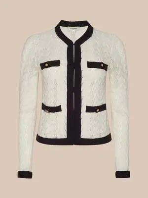 L'Agence Zephyra Pointelle Knit Cardigan