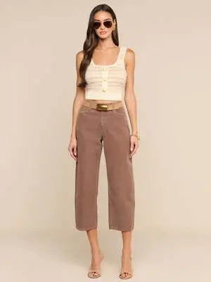 L'Agence Galene Cropped Knit Tank - Ecru/natural Multi