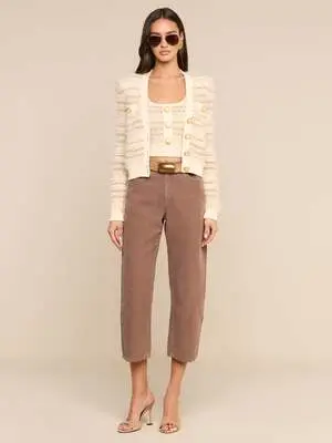 L'Agence Galene Cropped Knit Tank - Ecru/natural Multi