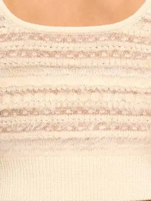 L'Agence Galene Cropped Knit Tank - Ecru/natural Multi