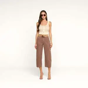 L'Agence Galene Cropped Knit Tank - Ecru/natural Multi