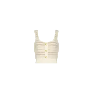 L'Agence Galene Cropped Knit Tank - Ecru/natural Multi