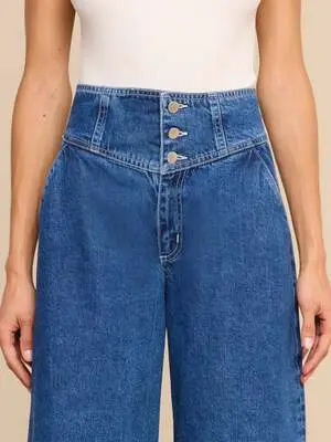 L'Agence Sonja Corset Jean Wide Leg