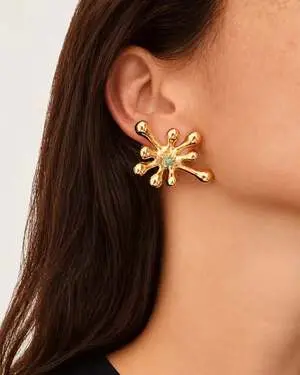 LINA HERNÁNDEZ Emerald Aureliana Stud Earrings