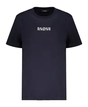 Balmain Logo Print T-shirt - Black