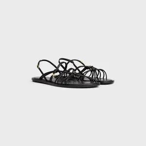 Celine Knots Triomphe Flat Sandal In Goatskin