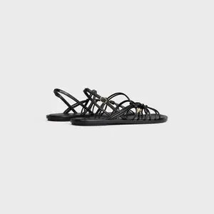 Celine Knots Triomphe Flat Sandal In Goatskin