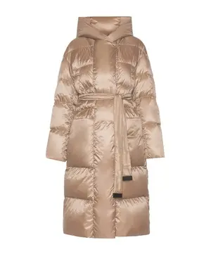 Max Mara Hooded Belted Puffer Coat - Clay