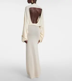 AYA MUSE Open-back Sheer Maxi Dress