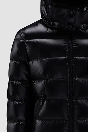 Moncler Logo Patch Hooded Down Jacket - Black