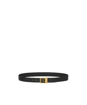 Saint Laurent Square Buckle Belt - Black