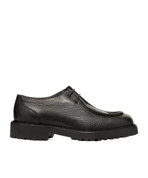 DOUCAL'S Grained Leather Derby Shoes - Black
