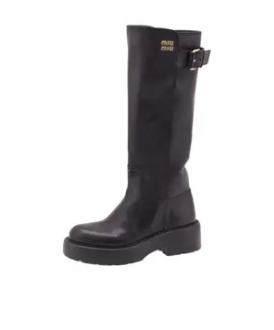 Miu Miu Round-toe Boots - Black