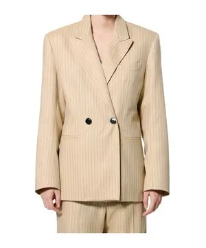 Isabel Marant Étoile Ranya Double-breasted Pinstripe Blazer