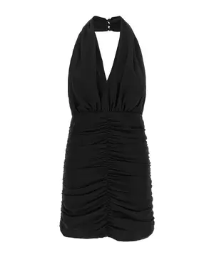 ROTATE BY BIRGER CHRISTENSEN Deep V-neck Dress - Black