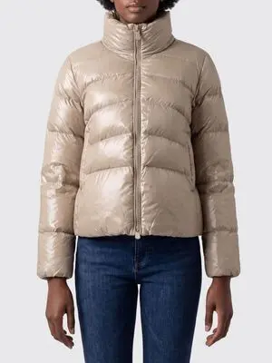 Pinko Long-sleeved Zip-up Down Jacket With High Neck - Beige