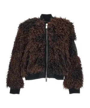 Sacai Zip-up Bomber Jacket - Brown