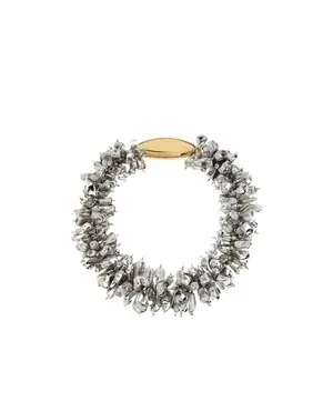 Dries Van Noten Beaded-texture Necklace - Silver
