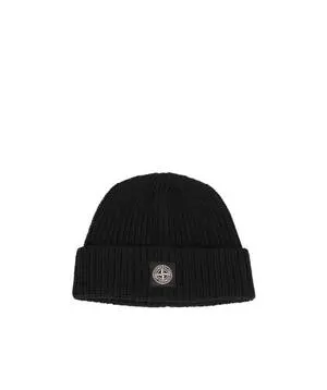 Stone Island Logo-patch Beanie - Black
