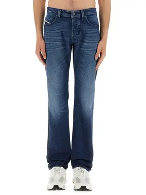 DIESEL® Logo Patch Straight Leg Jeans