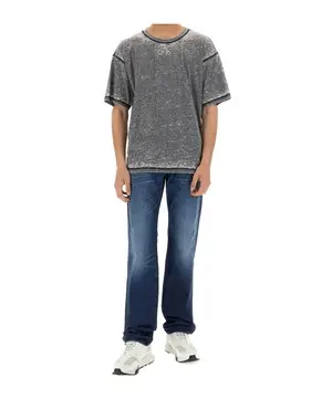 DIESEL® Logo Patch Straight Leg Jeans