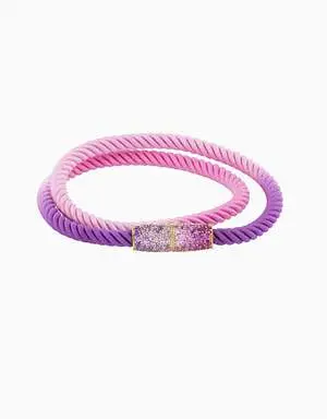 EMILY P. WHEELER Silk Wrap Bracelet With Sapphires - Pink