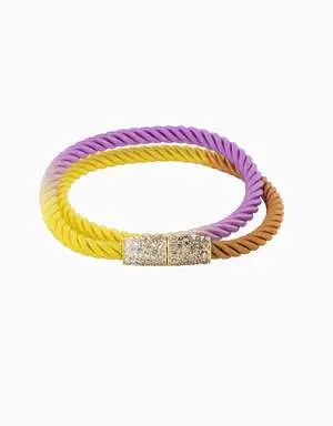 EMILY P. WHEELER Silk Wrap Bracelet With Pavé Diamond Clasp - Yellow