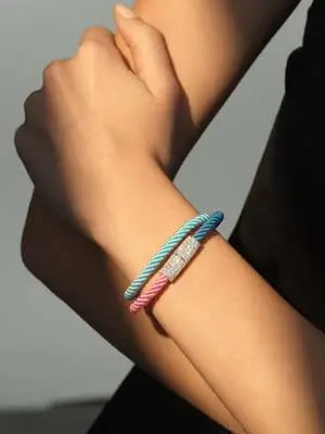 EMILY P. WHEELER Diamond Silk Wrap Bracelet In 18k White Gold - Pink