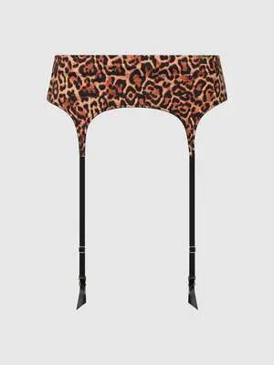 Frederick's Of Hollywood Rising Star Garter - Leopard