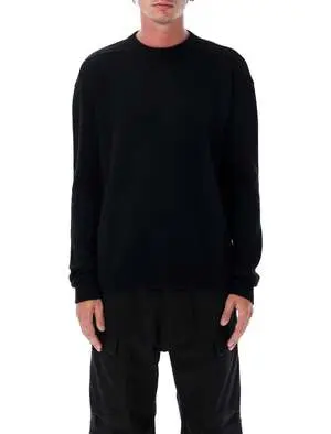 Rick Owens Cashmere Crewneck Sweater With Level Seam And Side Slits - Nero