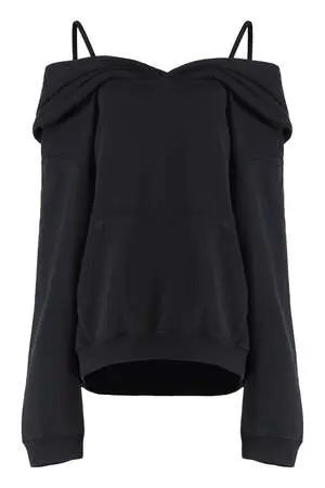 MAISON MARGIELA Cotton Hoodie With Adjustable Straps - Black