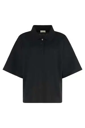 Saint Laurent Cotton-piqué Blend Polo Shirt - Black