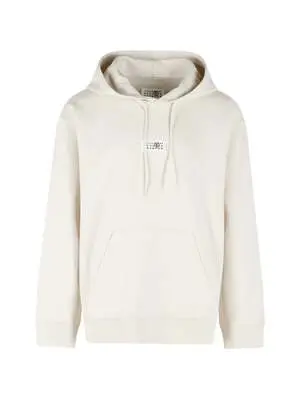 MAISON MARGIELA MM6 MAISON MARGIELA Distressed Edge Cotton Hoodie Ecru