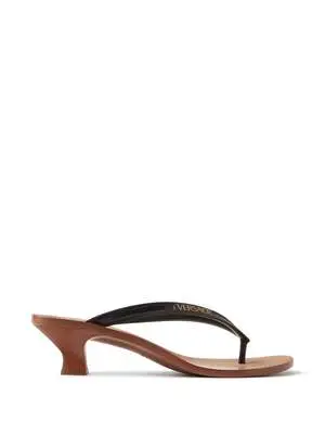 Versace Sophie Rubber Thong Sandals Mm - Black