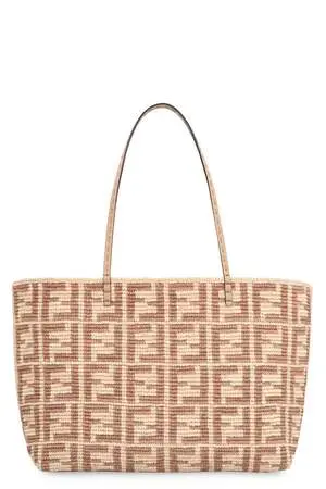 Fendi Roll Large Tote Handbag - Beige