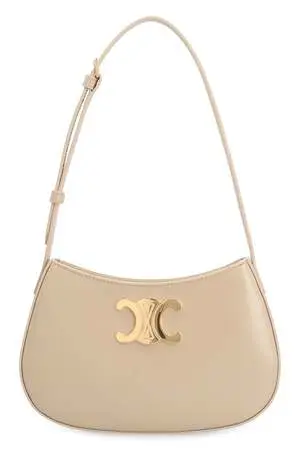 Celine Celine Mini Tilly Calf Leather Crossbody Bag With Top Zip Ivory