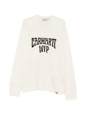Carhartt Work In Progress Deck Crewneck Sweater With Inlaid Logo