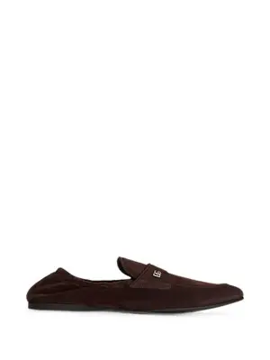 Dolce & Gabbana Calfskin Slip-on Moccasin Slippers - Cacao
