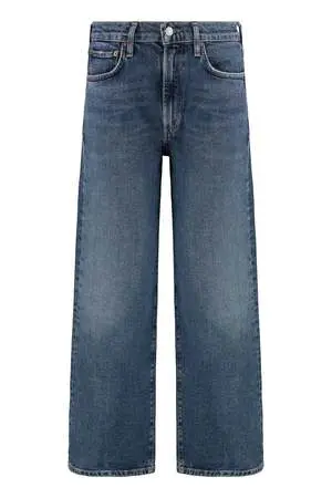 AGOLDE Cropped Jeans With Button & Rivet Detail