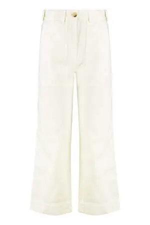 Etro Cotton Trousers With Side And Back Pockets - Ivory