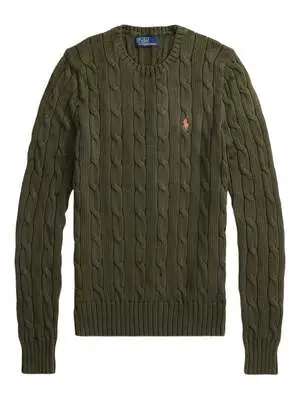 Polo Ralph Lauren Slim Fit Hip-length Ribbed Crewneck Long-sleeve Top - Verde