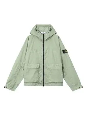 Stone Island Hooded Polyamide Jacket With Zip Closure And Snap-tab Pockets