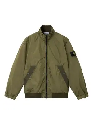 Stone Island Stand Collar Zip-up Jacket - Verde