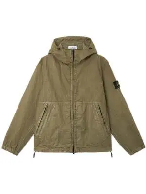 Stone Island Hooded Zip Jacket With Concealed Pockets