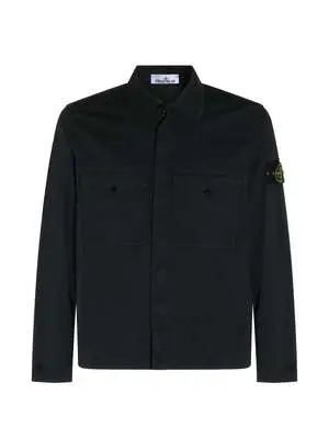 Stone Island Compass-patch Shirt Jacket - Navyblue