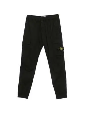 Stone Island Logo Patch Cargo Pants - Black