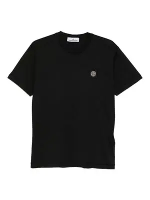 Stone Island Style 60/2 Cotton T-shirt For - Black